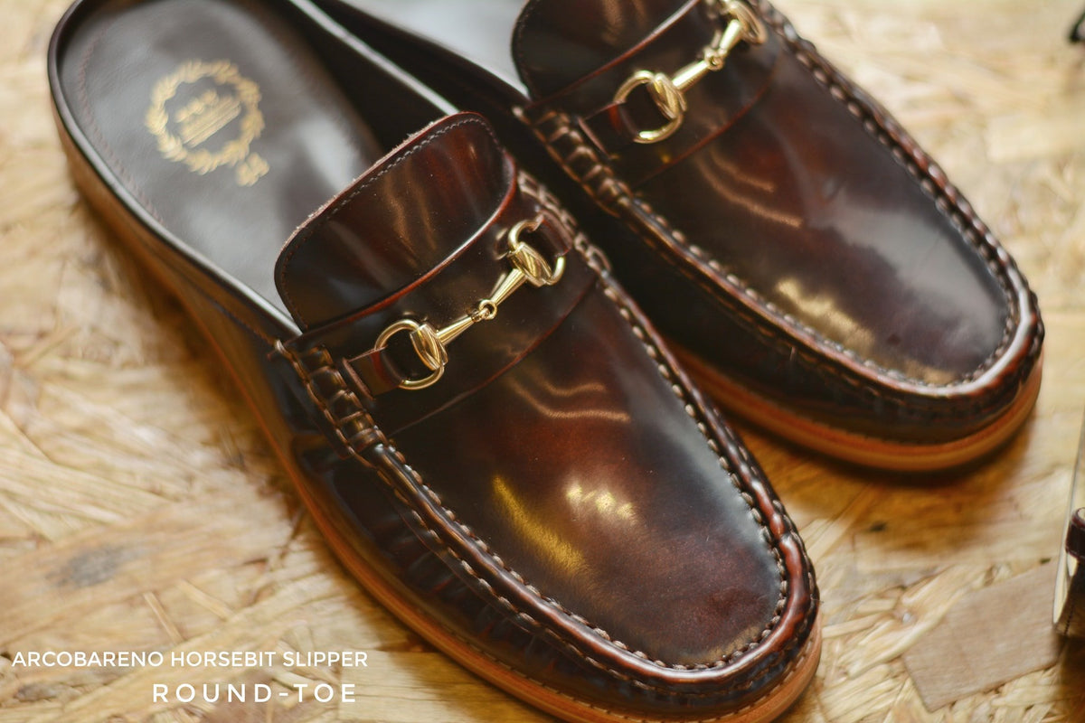 702 Wide Front Slipper Horsebit Burgundy – Arcobareno