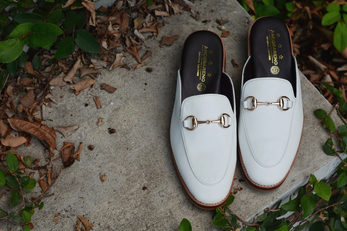 701 Slipper Horsebit White – Arcobareno